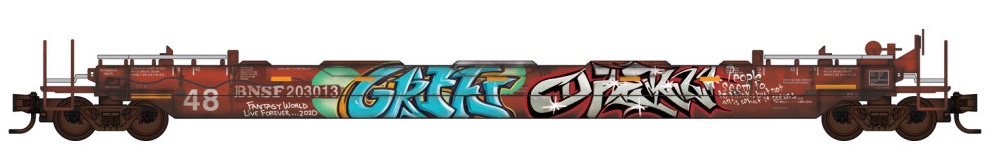 N Scale - Micro-Trains - 135 47 021 - Container Car, Single Well,...