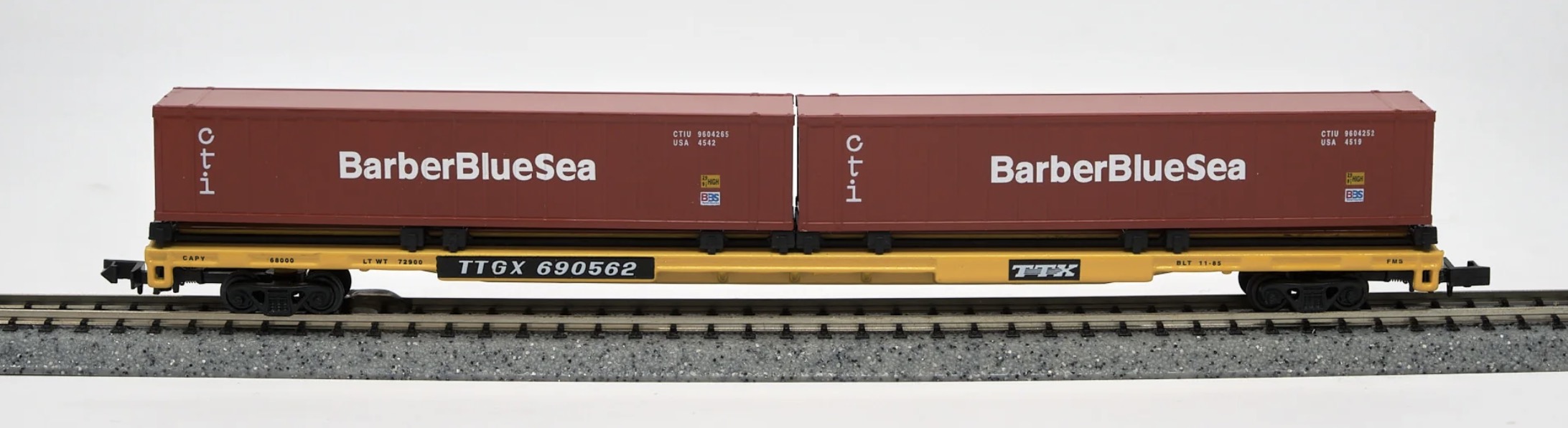 N Scale - Con-Cor - 0001-120602 (B) - Flatcar, 89 Foot, COFC - TT...